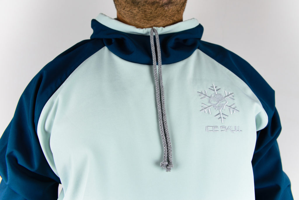 IceSkull Ezy Rider Snowboard Softshell Technical Hoodie Mint & Navy Blue